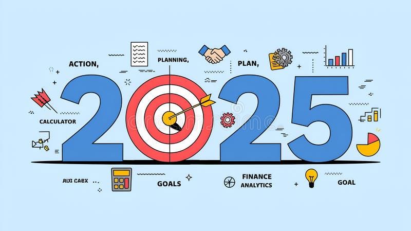 "a Modern and Clean Illustration with the Numbers 2025 As the Main ...