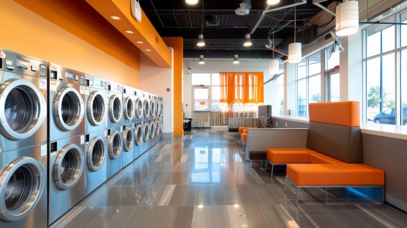 Modern and Clean Laundromat AI Created Stock Illustration ...