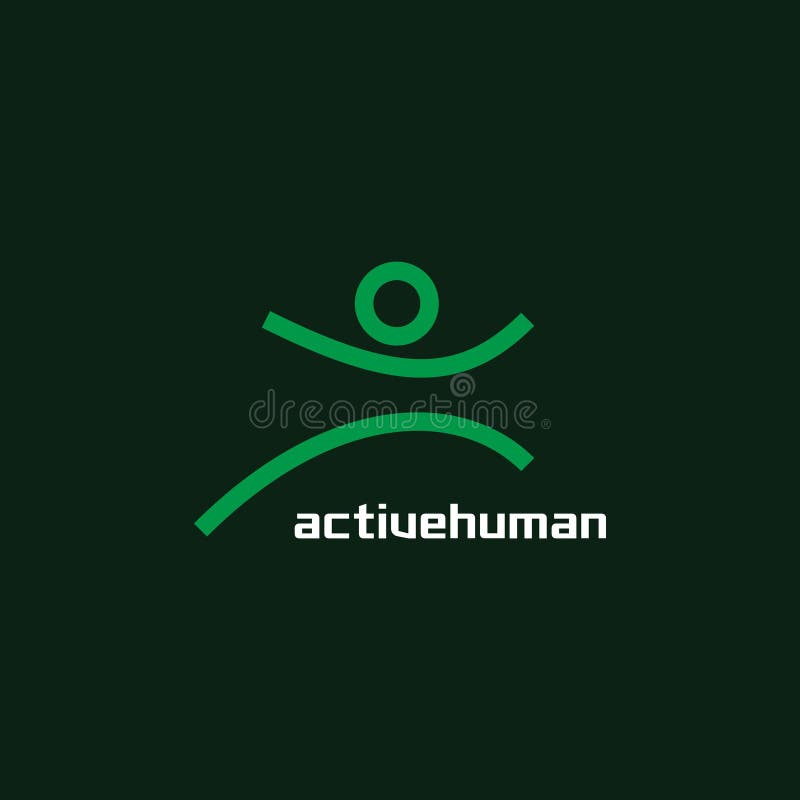 Modern Clean Logo Design Active Human Stock Vector - Illustration of ...