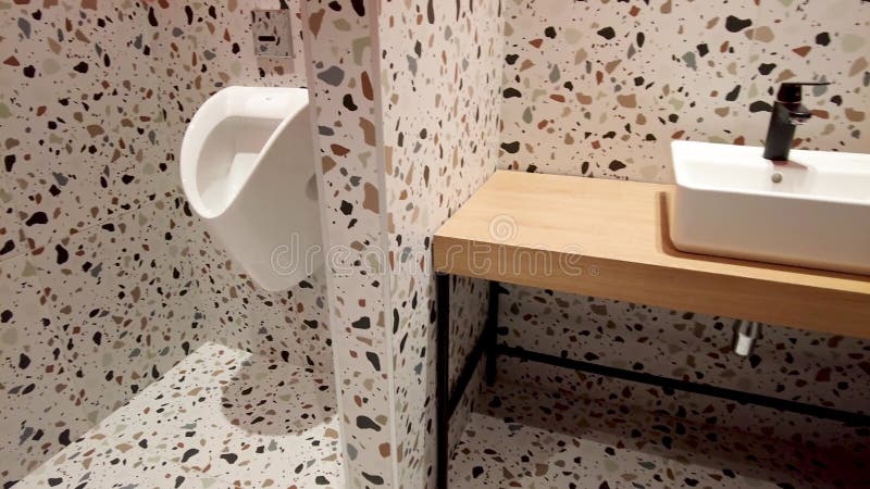 Modern Clean Public Toilet with Ceramic Urina Stock Footage - Video of ...