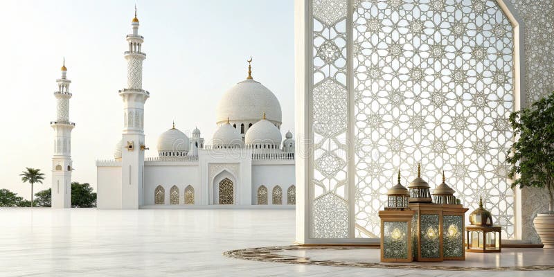 Modern Ramadan Islamic Background with Clean Design Stock Illustration ...