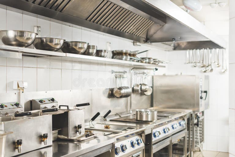 Modern Clean Restaurant Kitchen Stock Photo - Image of cold, clean ...