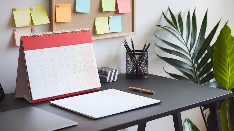 Modern Clean and Simple Style Desk Calendar Mockup. Stock Illustration ...