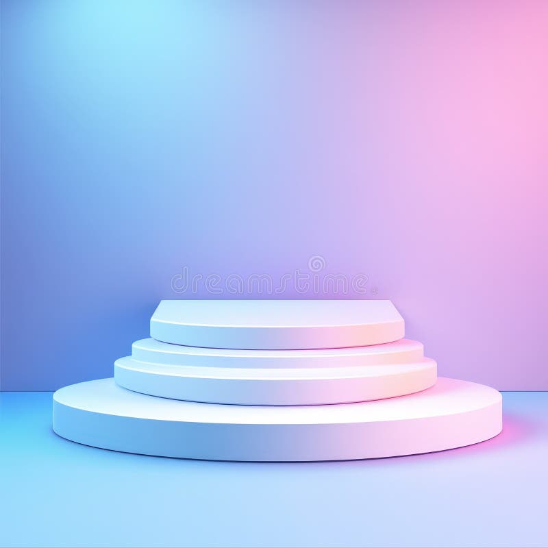 Abstract Pastel Stage Background: Minimalist 3D Render of a Multi ...