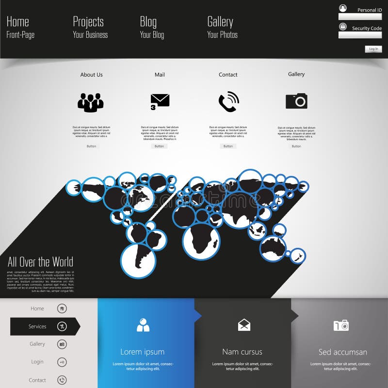 Modern Clean One Page Website Design Template. All in One Set for ...