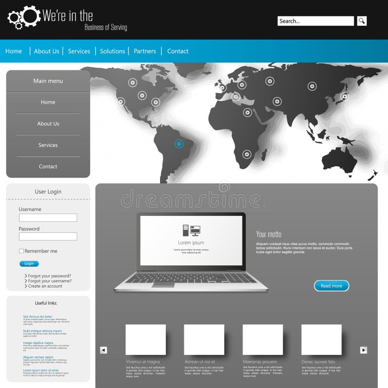 Modern Clean One Page Website Design Template. All in One Set for ...