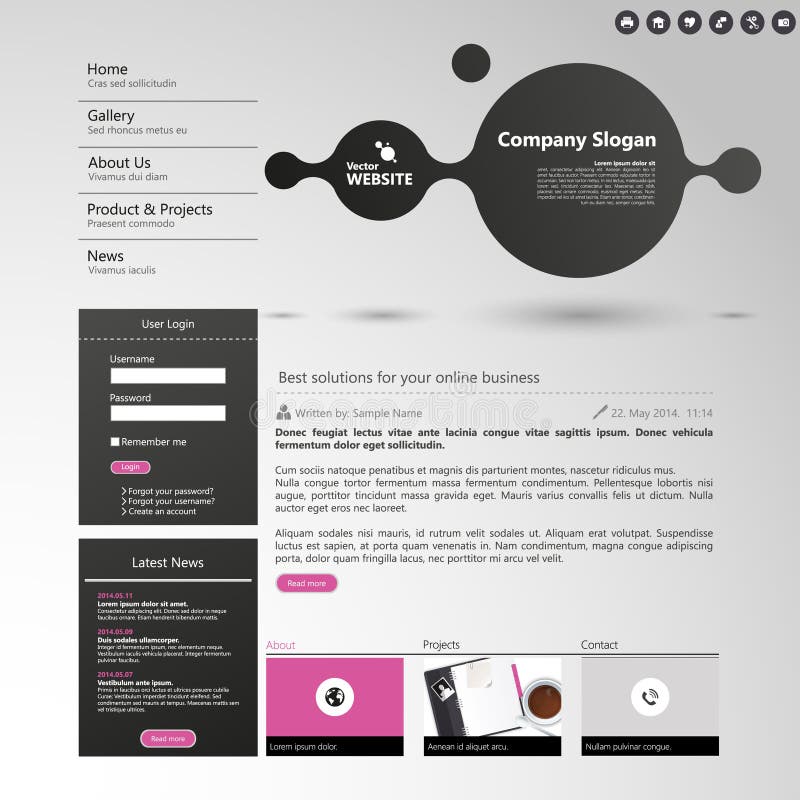 Modern Clean One Page Website Design Template. All in One Set for ...