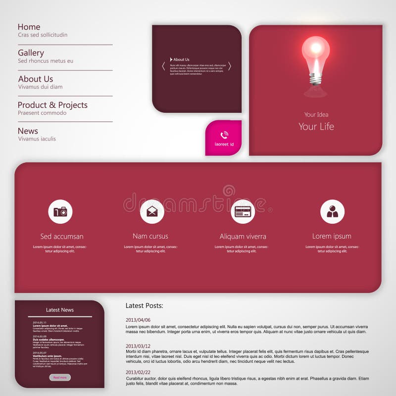 Modern Clean Website Template Stock Vector - Illustration of eps10 ...