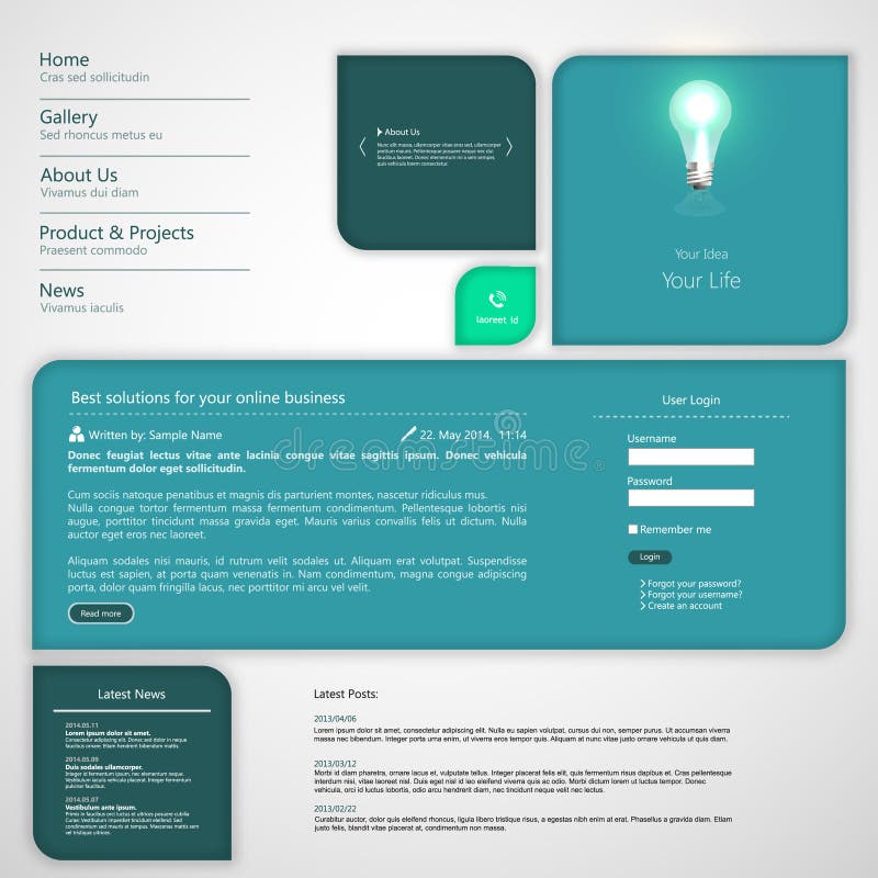 Modern Clean Website Template Stock Vector - Illustration of creative ...