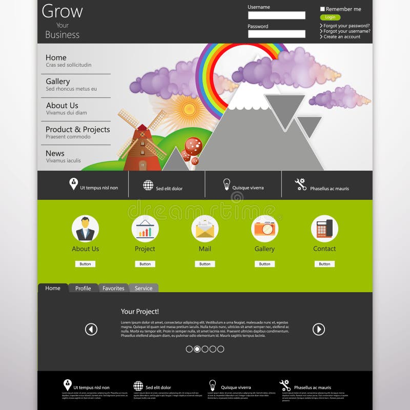 Modern Clean Website Template Stock Vector - Illustration of design ...