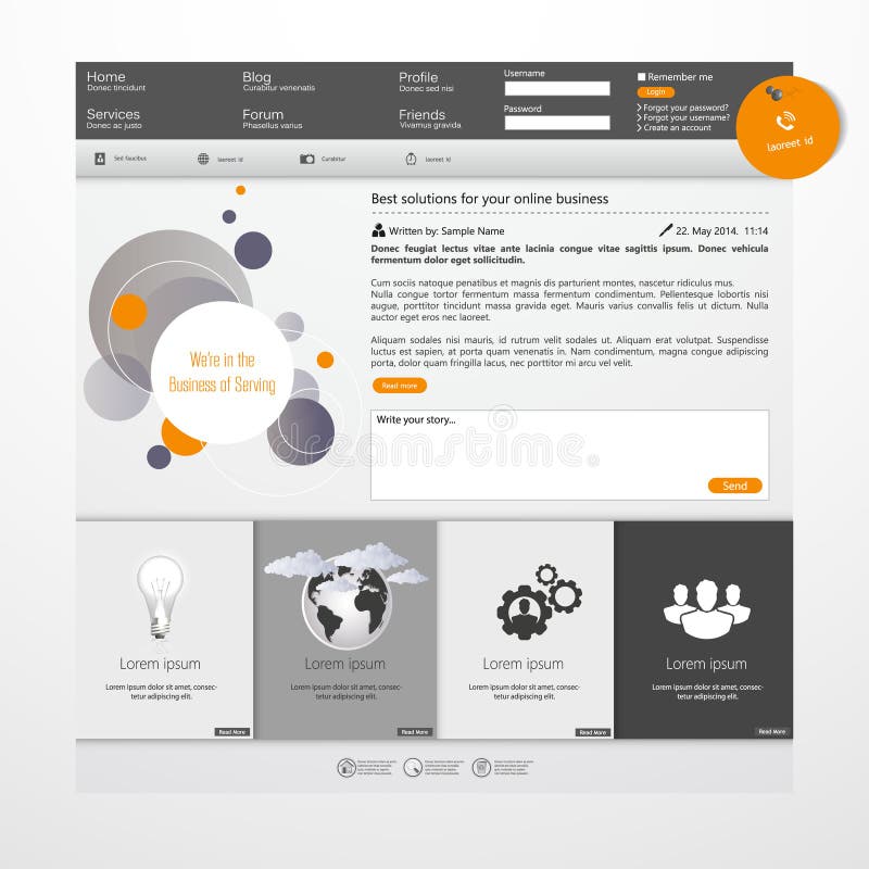 Modern Clean Website Template Stock Vector - Illustration of eps10 ...