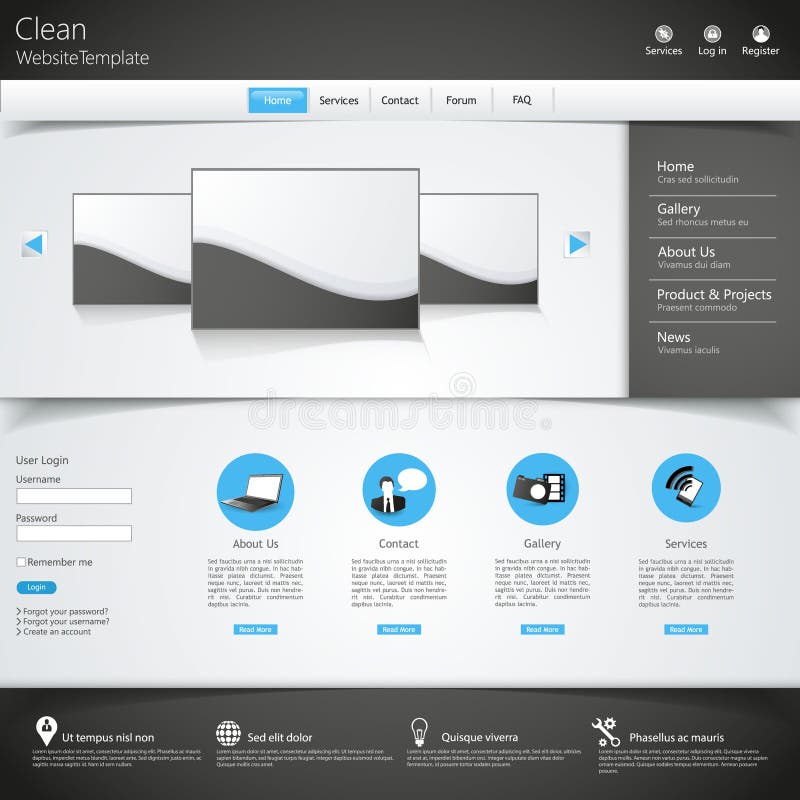 Modern Clean Website Template Stock Vector - Illustration of internet ...
