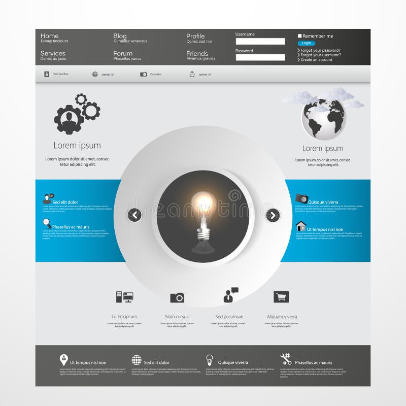 Modern Clean Website Template Stock Vector - Illustration of connection ...