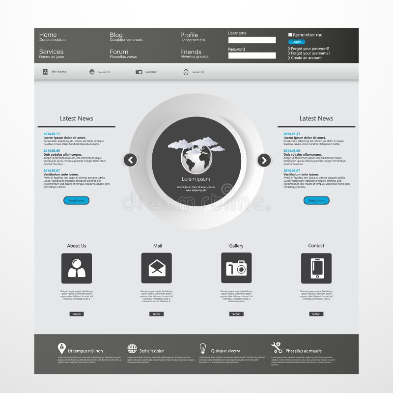 Modern Clean Website Template Stock Vector - Illustration of connection ...