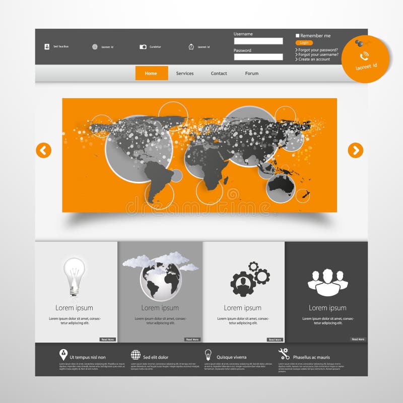 Modern Clean One Page Website Design Template. All in One Set for ...