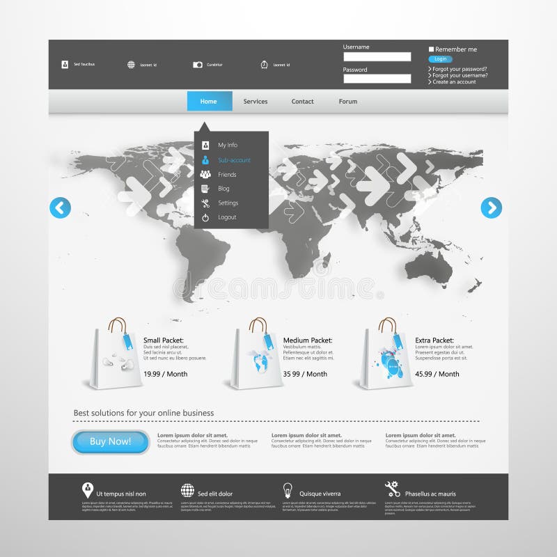 Modern Clean Website Template Stock Vector - Illustration of bubbles ...