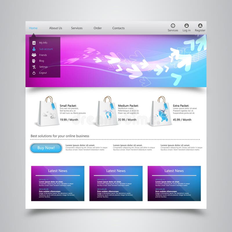 Modern Clean Website Template Stock Vector - Illustration of browse ...