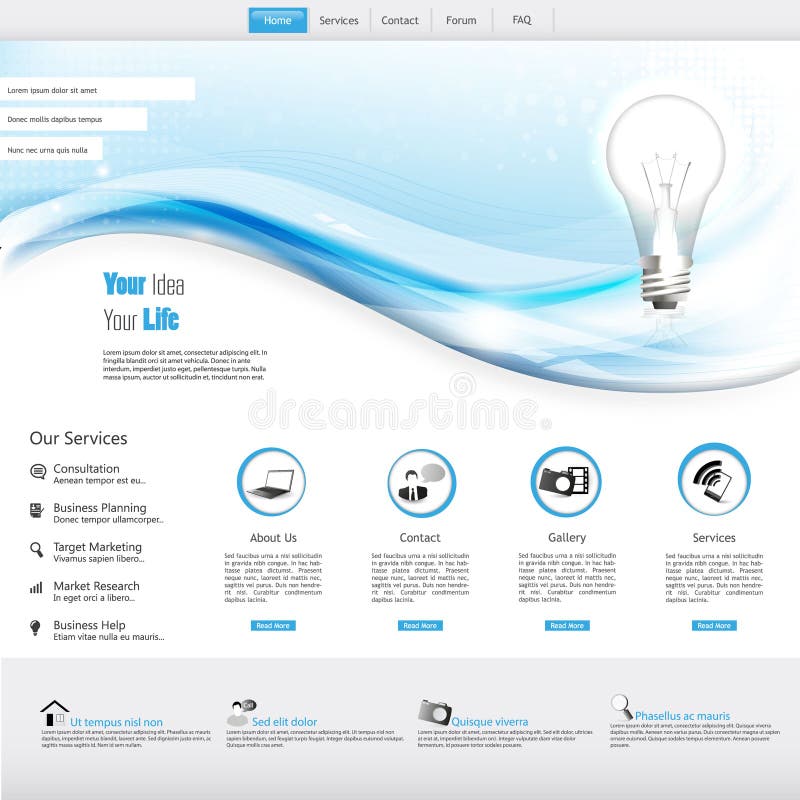 Modern Clean Website Template Stock Vector - Illustration of layout ...