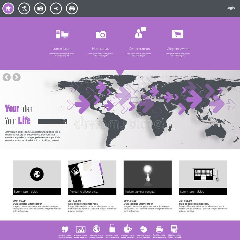 Modern Clean Website Template Stock Vector - Illustration of arrow ...