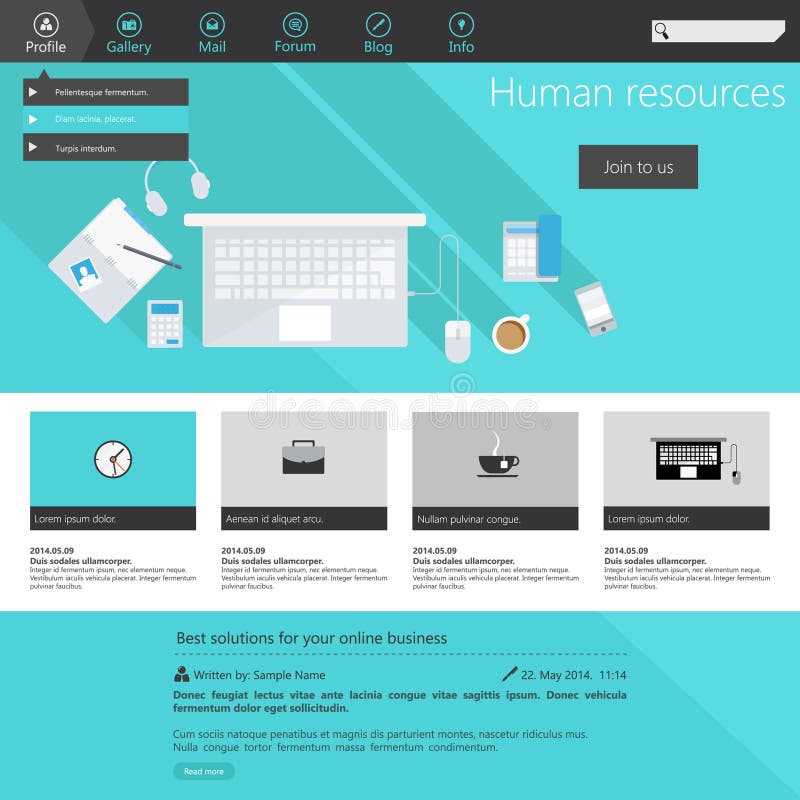 Modern Clean One Page Website Design Template. All in One Set for ...