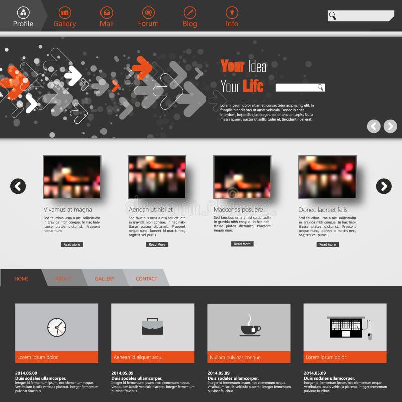 Modern Clean Website Template Stock Vector - Illustration of business ...