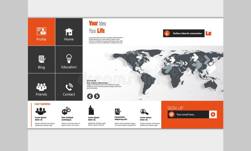 Modern Clean Website Template Stock Vector - Illustration of glittering ...