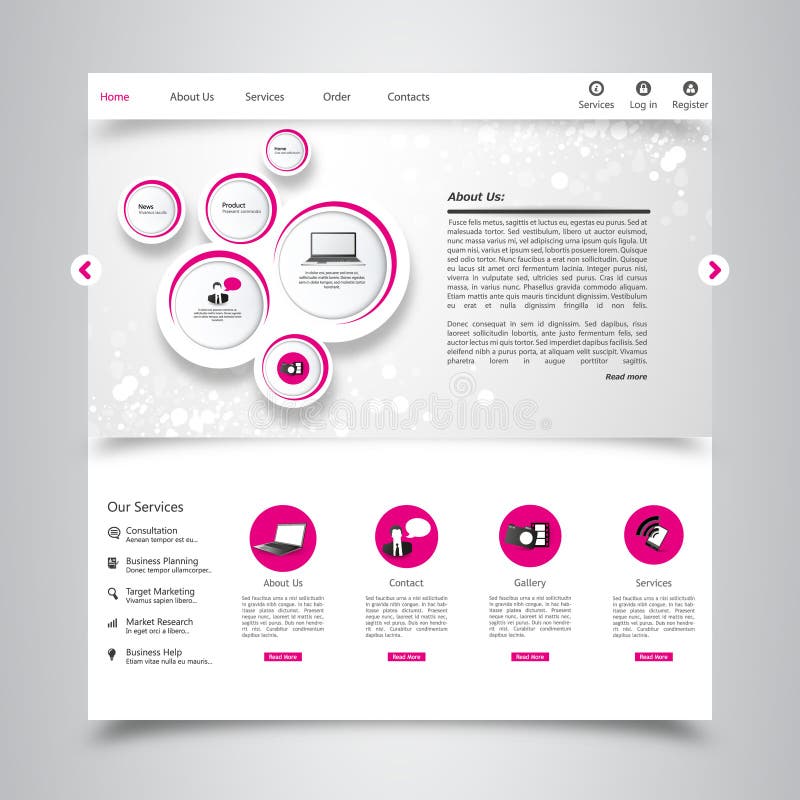 Website Template Open Notepad with Bookmarks Stock Vector ...