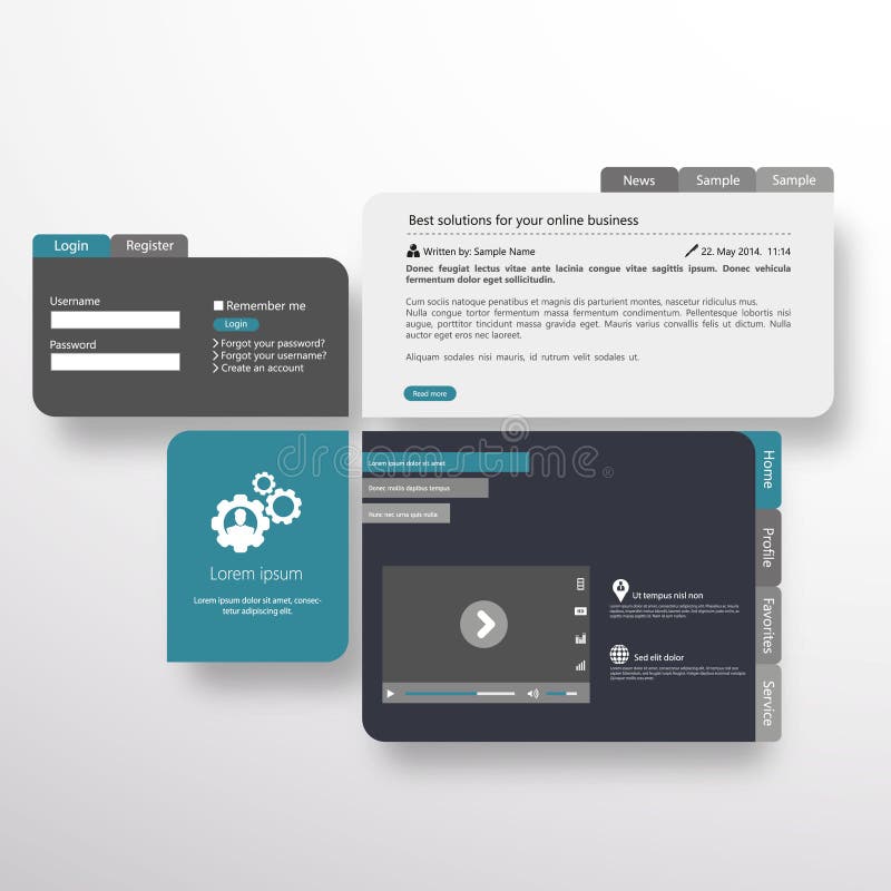 Modern Clean Website Template Stock Illustration - Illustration of ...