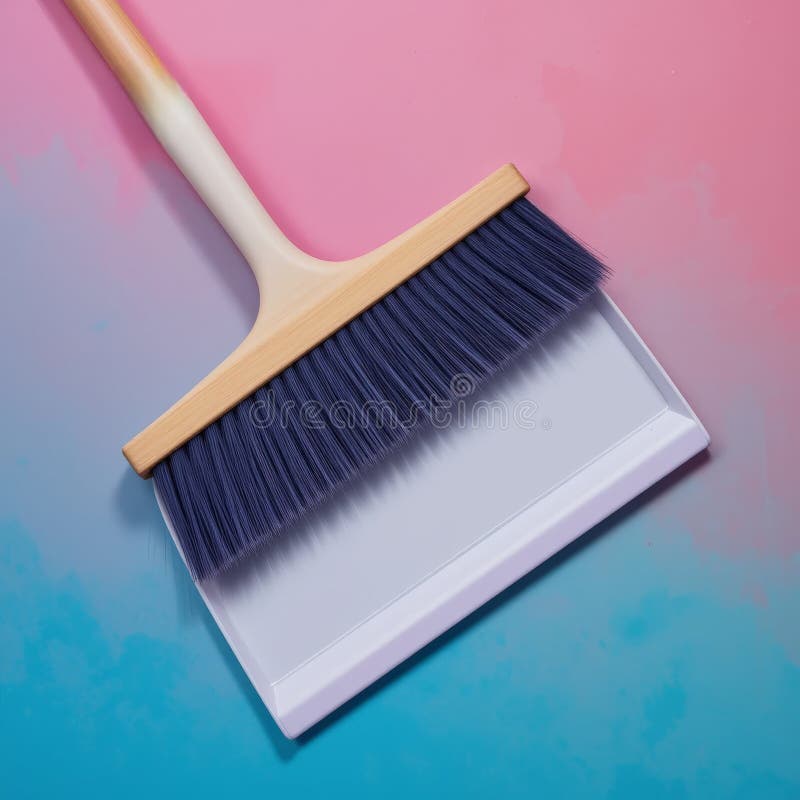A Modern Cleaning Broom Rests on a Vibrant Gradient Background ...