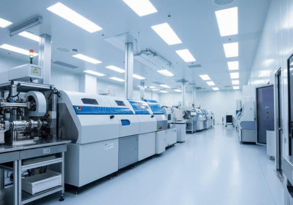 Modern Cleanroom with Advanced Machinery for High-tech Manufacturing ...