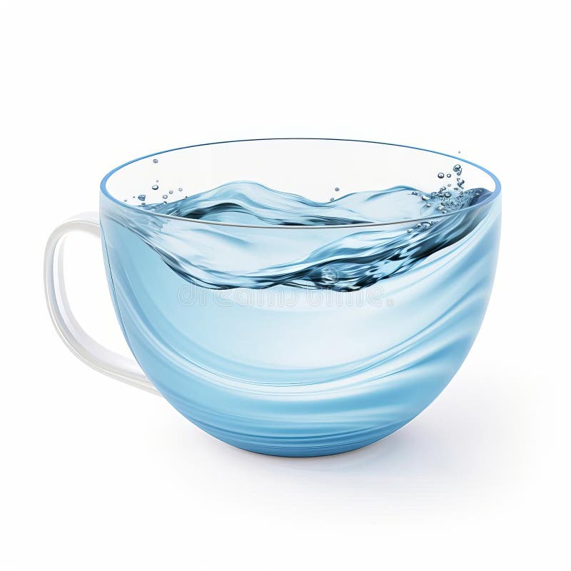 Modern Clear Glass Water Cup with Wave Pattern Design Stock ...