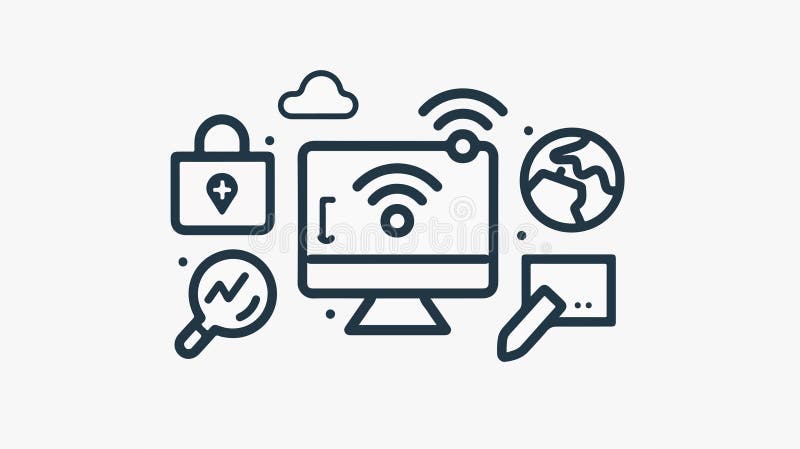 Modern Click To Go To Website Internet Outline Icon for Web Design and ...