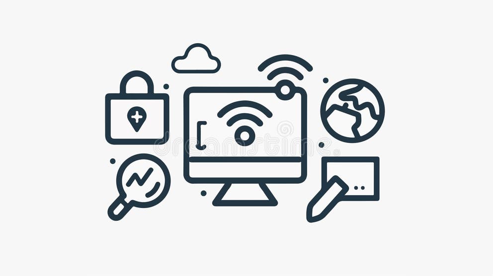 Modern Click To Go To Website Internet Outline Icon for Web Design and ...