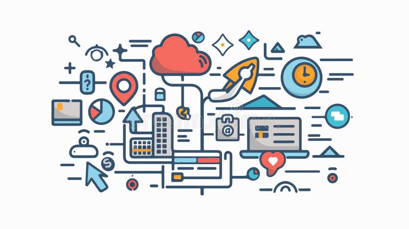 Modern Click To Go To Website Internet Outline Icon for Web Design and ...