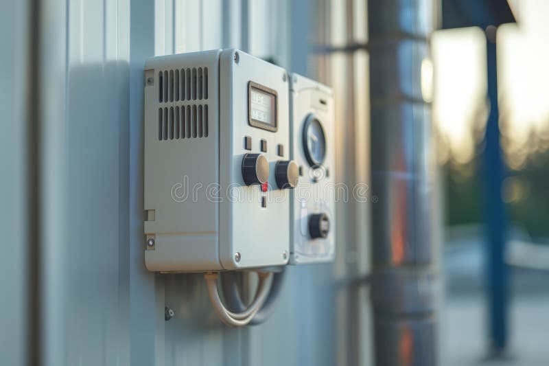Outdoor Climate Control Unit on Building Wall Stock Image - Image of ...
