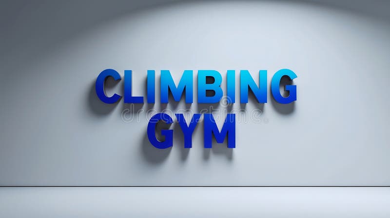 Modern Climbing Gym Signage on Smooth Wall Showcasing Three-dimensional ...
