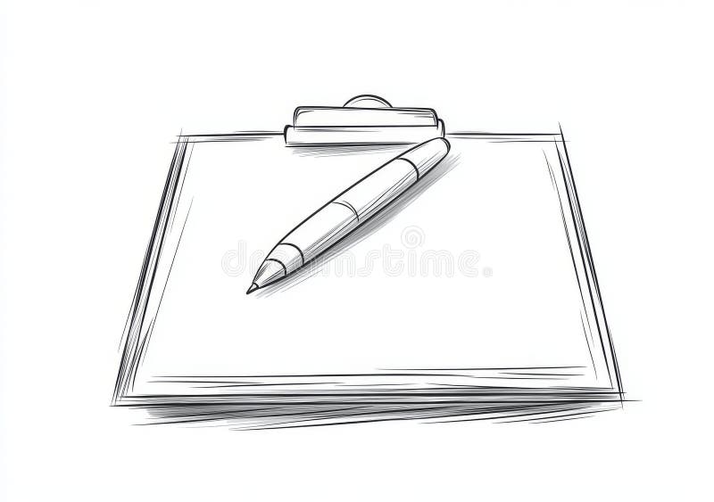 Modern Clipboard and Pen, Alone on a Clear Background Stock ...