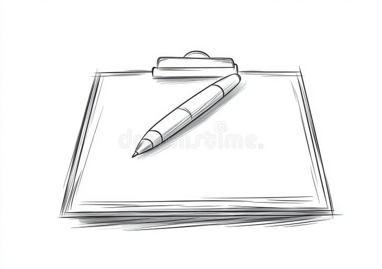 Modern Clipboard and Pen, Alone on a Clear Background Stock ...