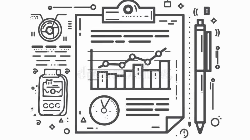 Modern Clipboard with Statistics and Statistic Report Outline Stock ...