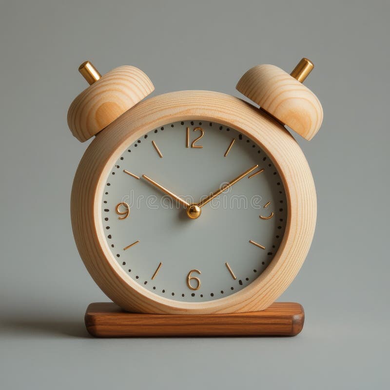 Modern Clock Design Featuring Wooden and Stone Elements in Minimalistic ...