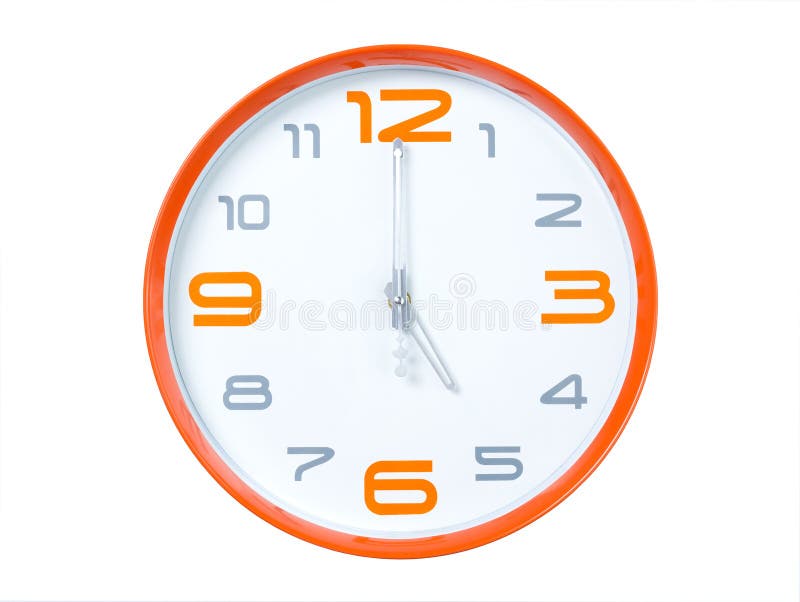 12.00 pm on the clock stock image. Image of hanging, clock - 1927391