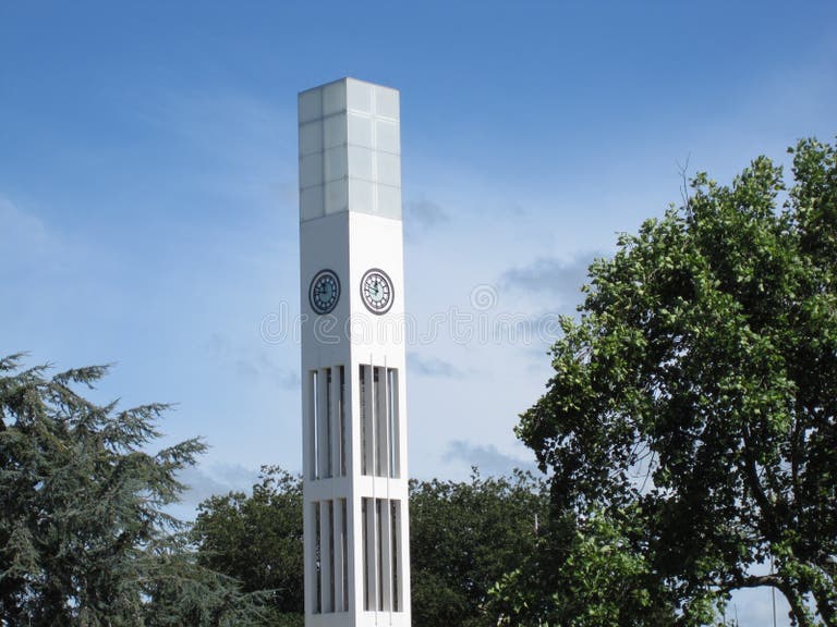 Modern Clock Tower stock image. Image of design, blue - 18360977