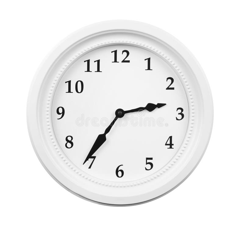 Modern Clock on White Background. Time Management Concept Stock Photo ...