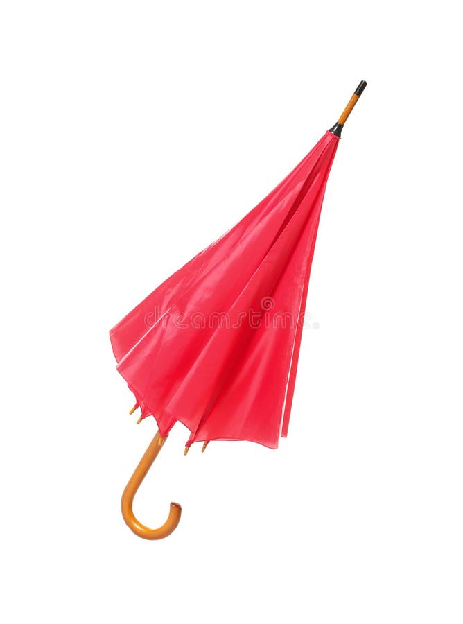 Modern Closed Red Umbrella Isolated Stock Image - Image of colour, climate: 154136235