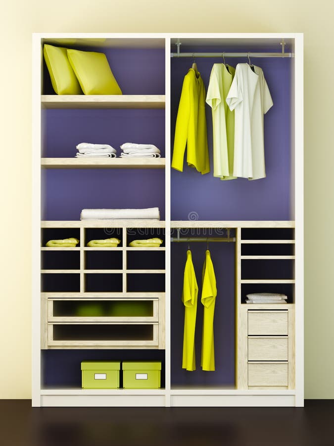 Modern closet 3d rendering stock illustration. Illustration of ...