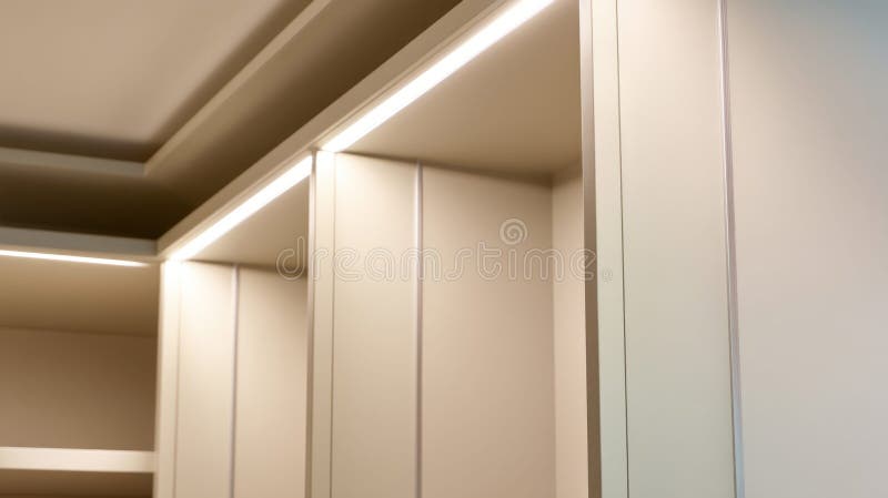 Modern Closet Interior with Sleek Design and Bright Integrated Led ...