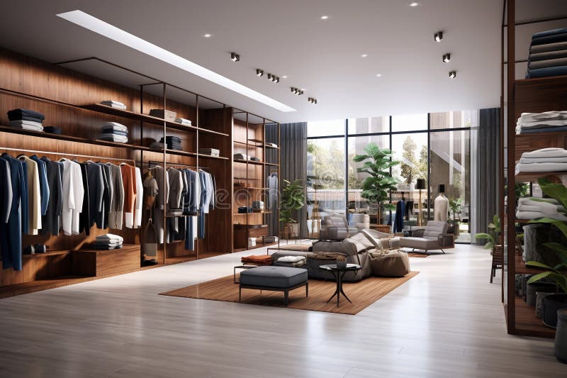 Modern Clothing Store. Interior of the Store Stock Illustration ...