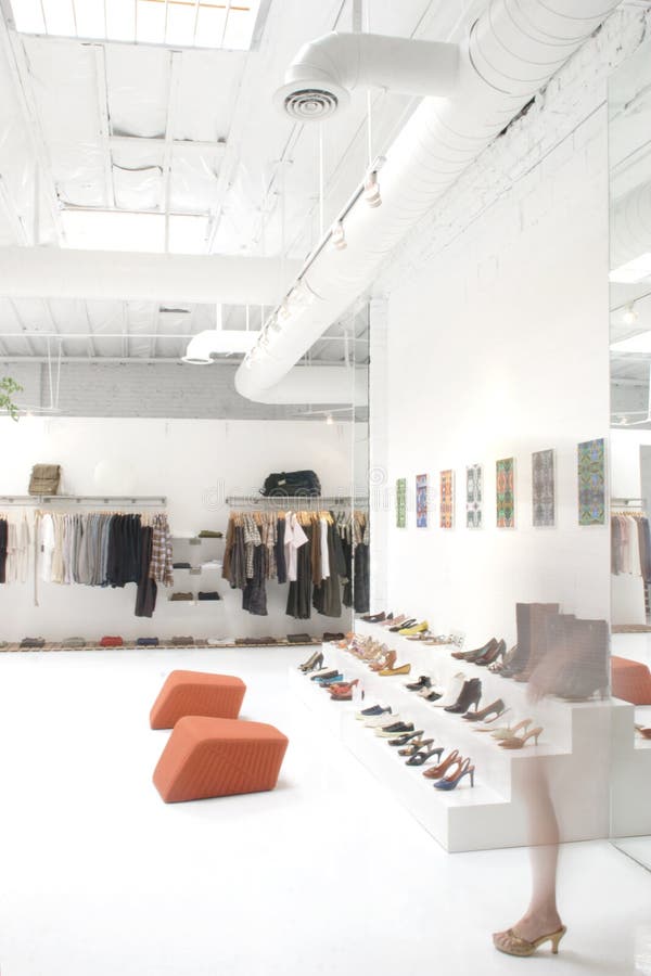 Modern Clothing Store and Salo Stock Image - Image of conditioning ...