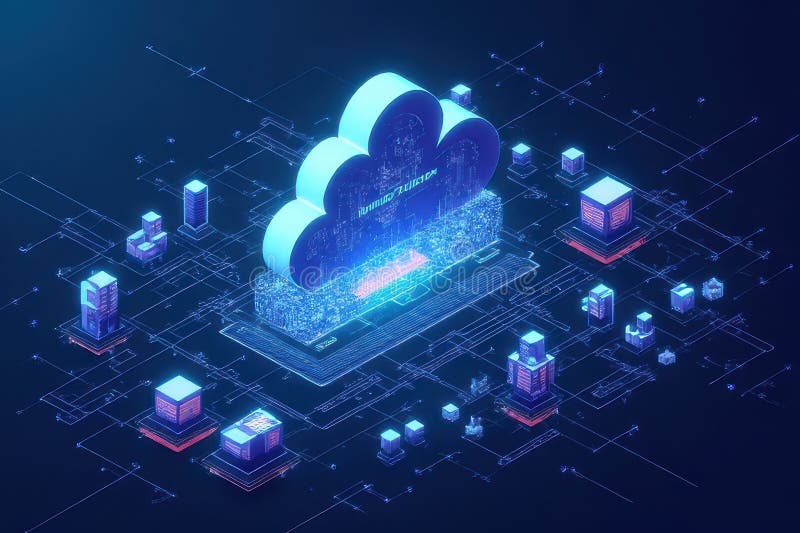 Modern Cloud Architecture For Efficient Tensorflow Deployment Stock Illustration Illustration