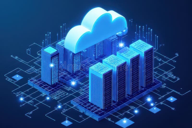 Modern Cloud ClusterCS Hosting Platform Illustration Stock Illustration ...